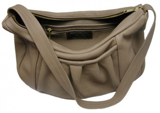 Small Pleated Pocket Leather Shoulder Bag